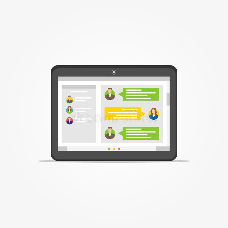 Tablet with Messenger Application Vector Illustration Stock Vector ...