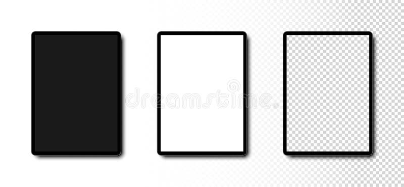 Tablet Mockup. Tablet with Black, White and Transparent Screen ...