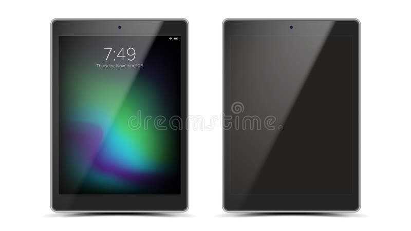 Tablet Mockup Design Vector. Black Modern Trendy Ouch Screen Tablet ...