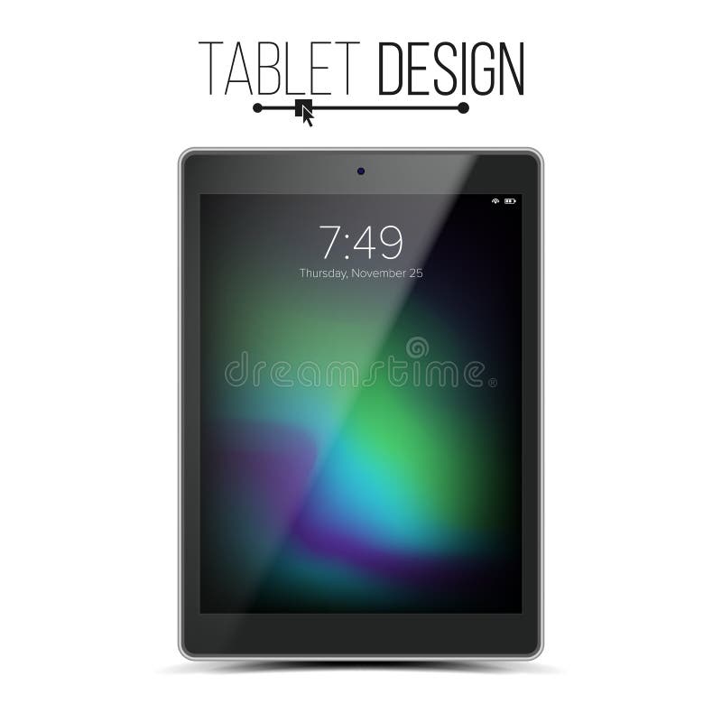 Tablet Mockup Design Vector. Black Modern Trendy Ouch Screen Tablet ...