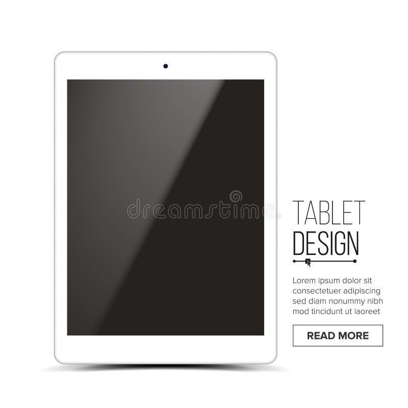 Tablet Mockup Design Vector. White Modern Trendy Touch Screen Tablet ...