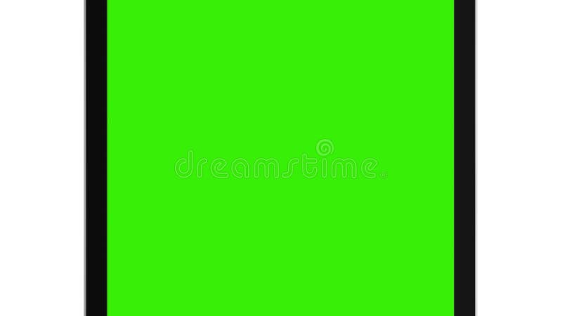 Tablet Computer Mockup with Green Screen Isolated on White Background ...