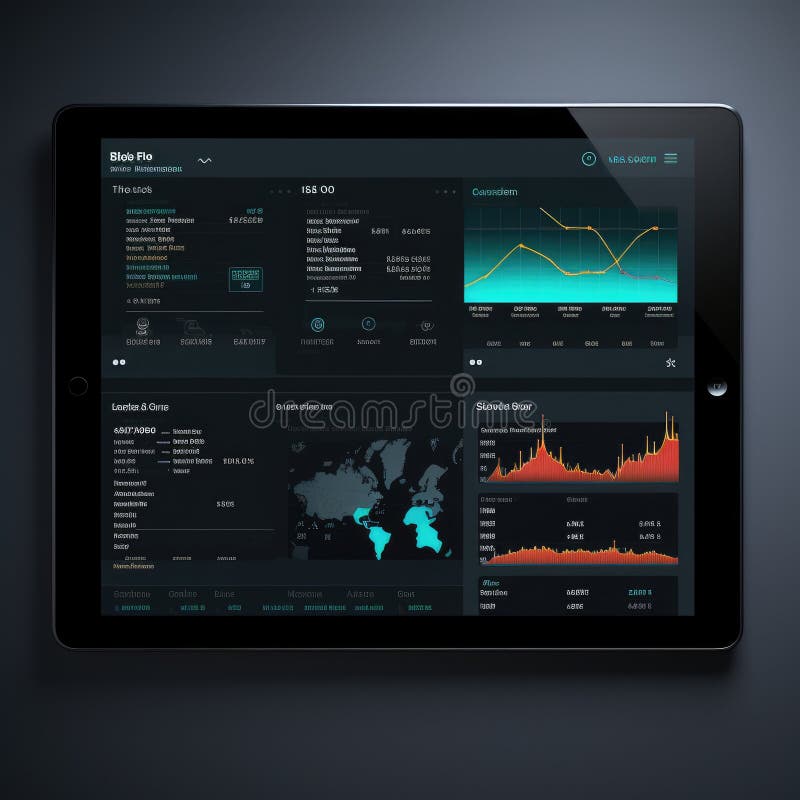 Tablet Mockup UI Interface Statistic Graph Diagram Screen Website ...