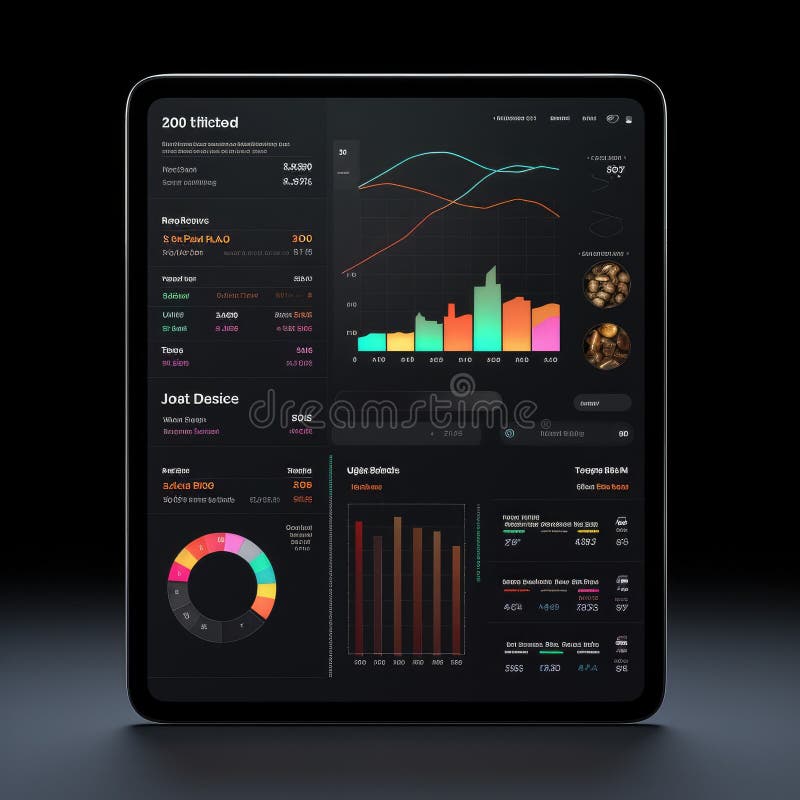 Tablet Mockup UI Interface Statistic Graph Diagram Screen Website ...