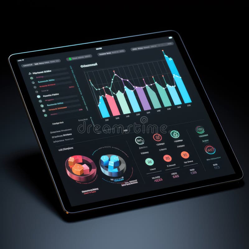 Tablet Mockup UI Interface Statistic Graph Diagram Screen Website ...