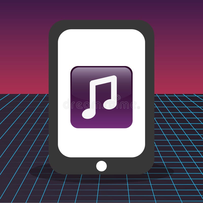 Tablet with music app tech stock vector. Illustration of tablet - 138497961
