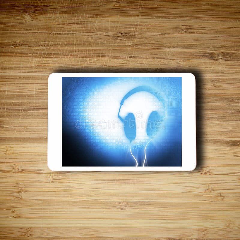 Tablet Music Concept with Screen Stock Image - Image of modern, device ...