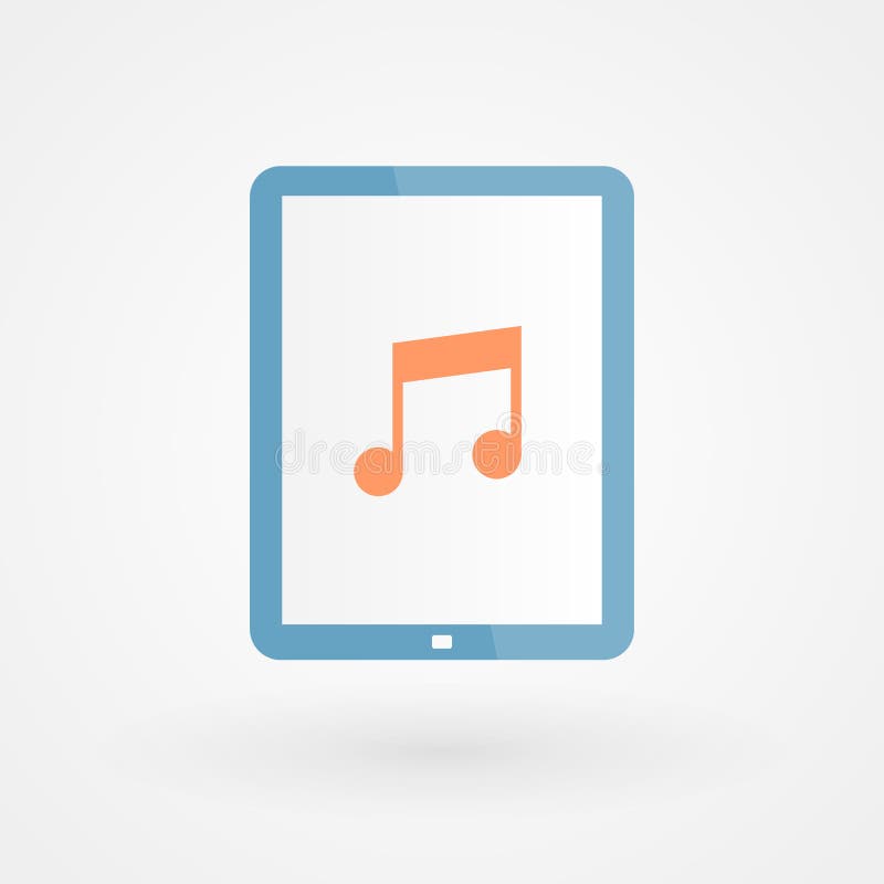 Tablet and Musical Note. Concept of Audio. Vector Illustration, Flat ...