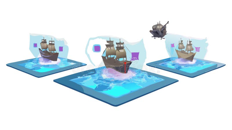 Tablet Naval Simulation. Digital Map with Virtual Ships and Strategy ...