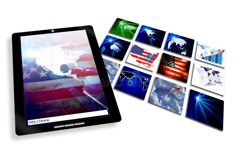 Tablet Notebook and Internet Stock Illustration - Illustration of ...