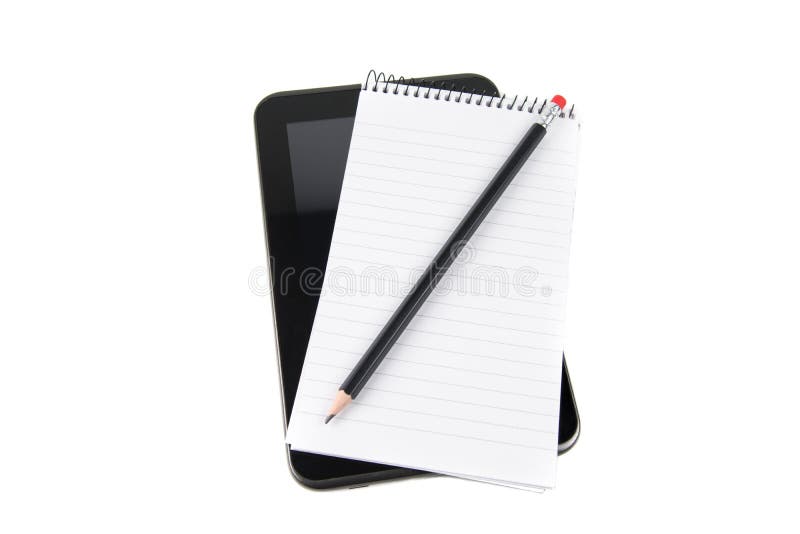 Tablet with notepad stock image. Image of idea, paper - 53280299