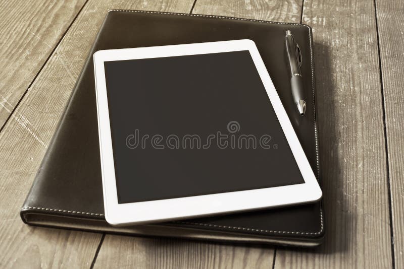 Tablet with office folder stock image. Image of office - 60706417