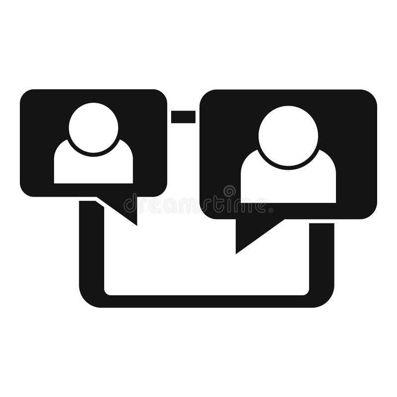 Tablet Online Meeting Icon, Simple Style Stock Vector - Illustration of ...