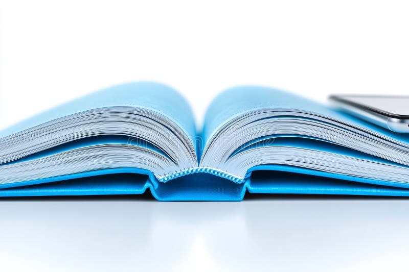 On a Tablet, an Open Book with Fanned Pages is Displayed, Demonstrating ...