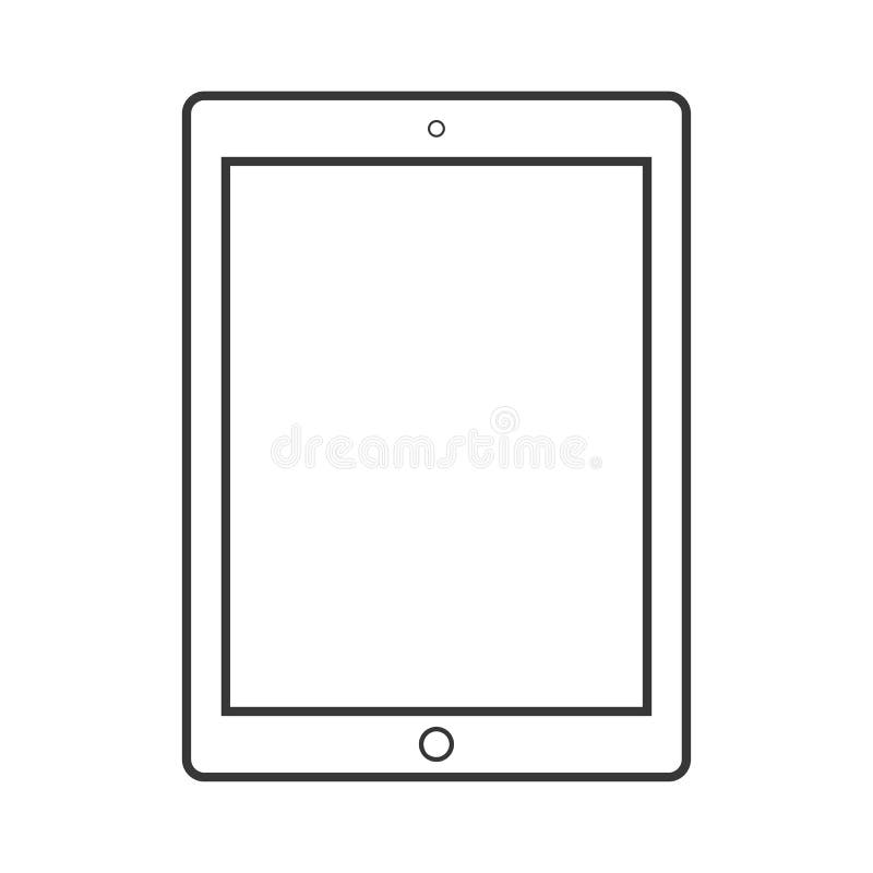 Tablet Outline Simple Design Vector Eps10. Tablet Outline Icon on White ...