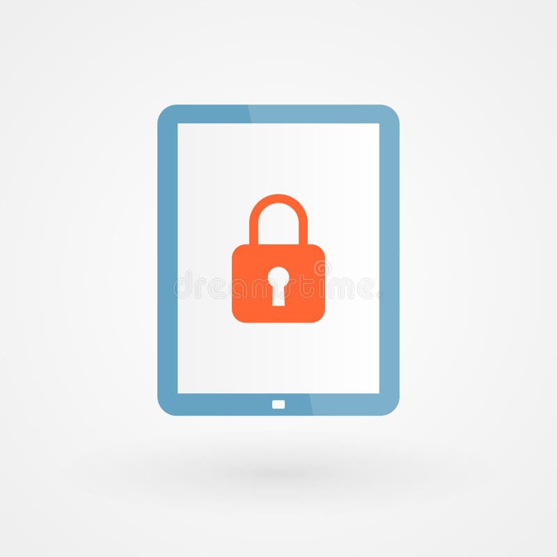 Tablet and Padlock. Concept of Privacy, Security. Vector Illustration ...