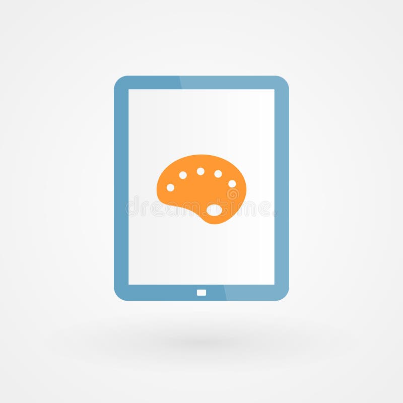 Tablet and Painting. Concept of Art. Vector Illustration, Flat Design ...