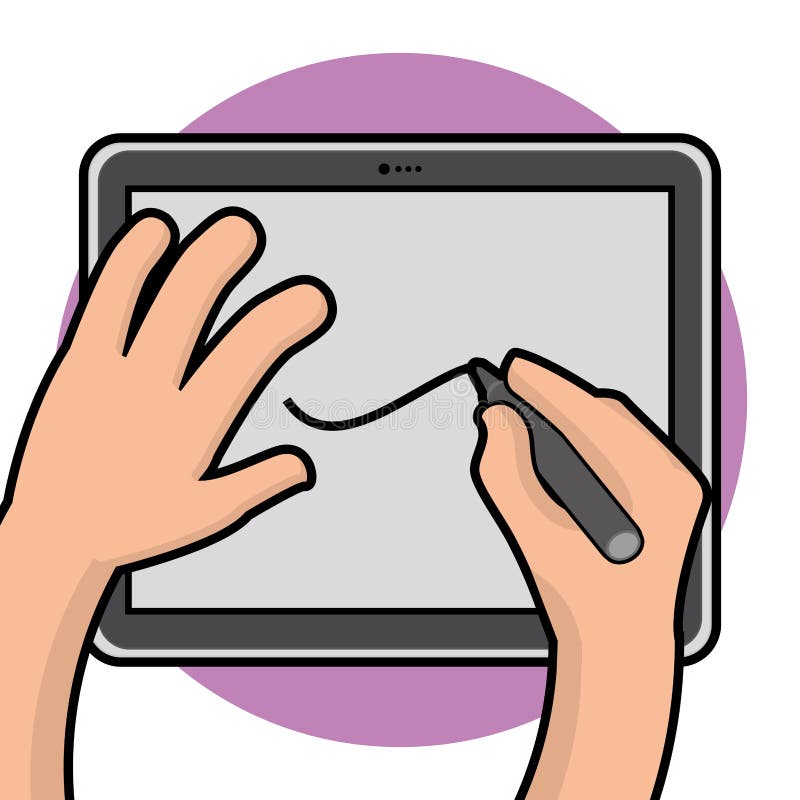 Kid Using Tablet Clipart Stock Illustrations – 87 Kid Using Tablet ...