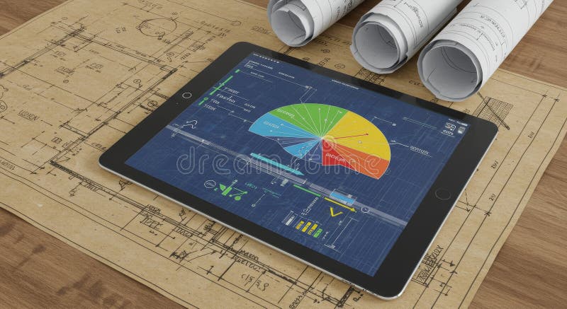 Tablet Panel Design Blueprint and Analysis Conceptual Showing a Tablet ...