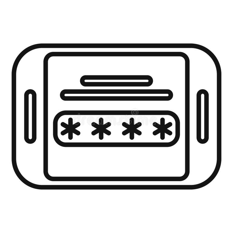 Tablet Password Icon Outline Vector. Data Cipher Stock Illustration - Illustration of line ...