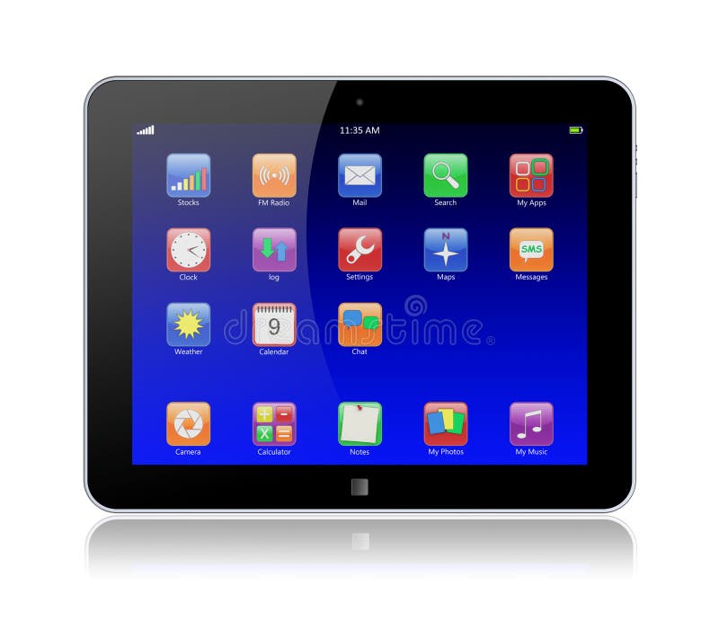 Tablet PC stock illustration. Illustration of smart, crystal - 25288799
