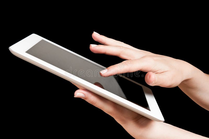 Flat tablet pc stock image. Image of handheld, notepad - 21654297