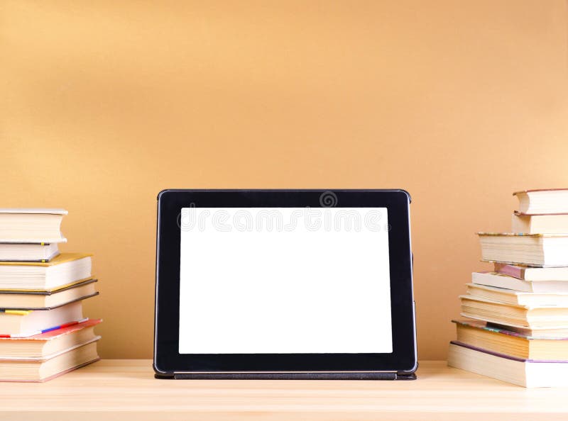 Books and tablet stock image. Image of group, computer - 29344733