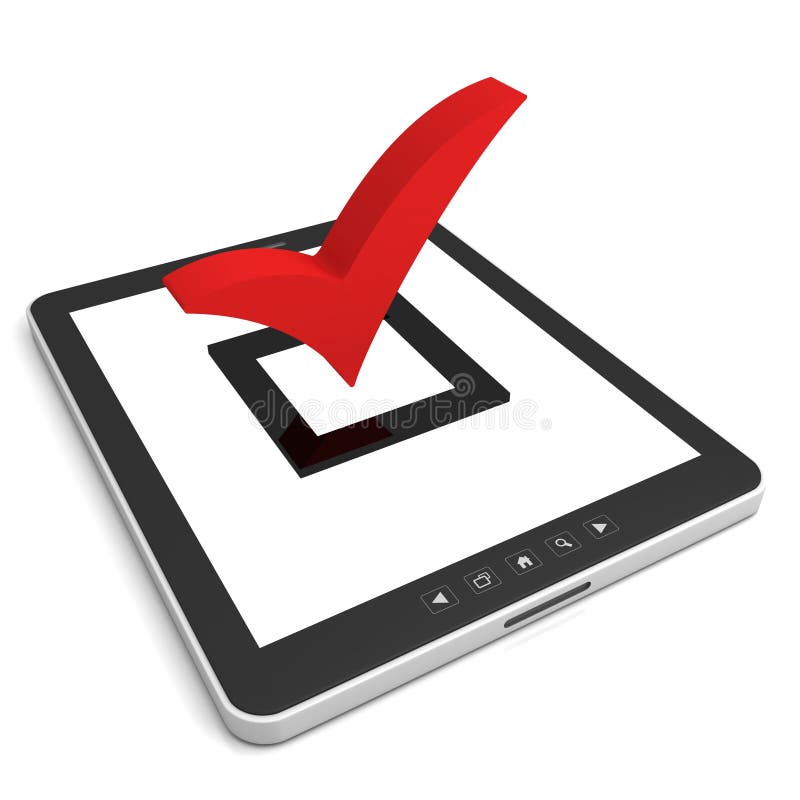 Tablet Pc with Active Check Box Stock Illustration - Illustration of ...