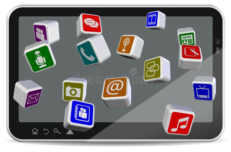 Tablet PC applications stock illustration. Illustration of handy - 27501290