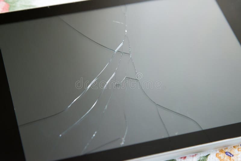 Tablet PC with a Broken Screen Stock Image - Image of sink, device ...