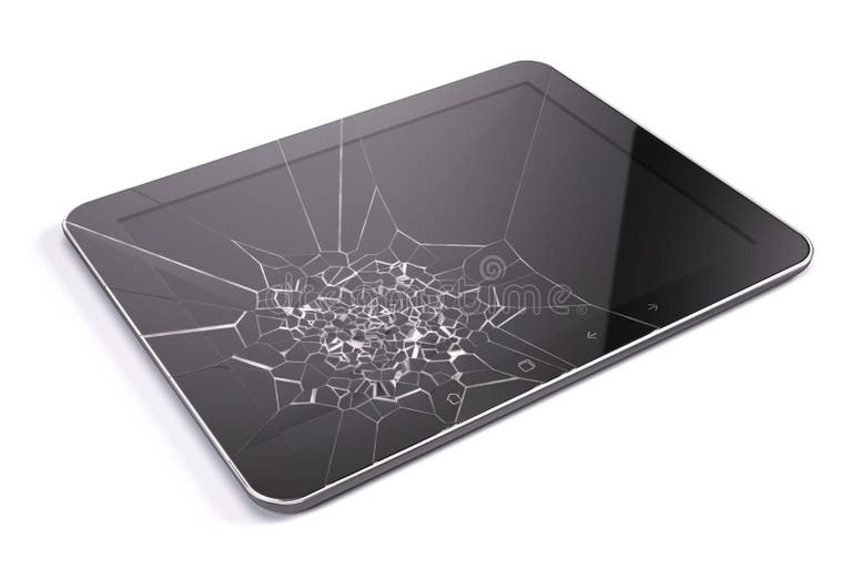 Tablet Pc with Broken Screen Stock Illustration - Illustration of ...