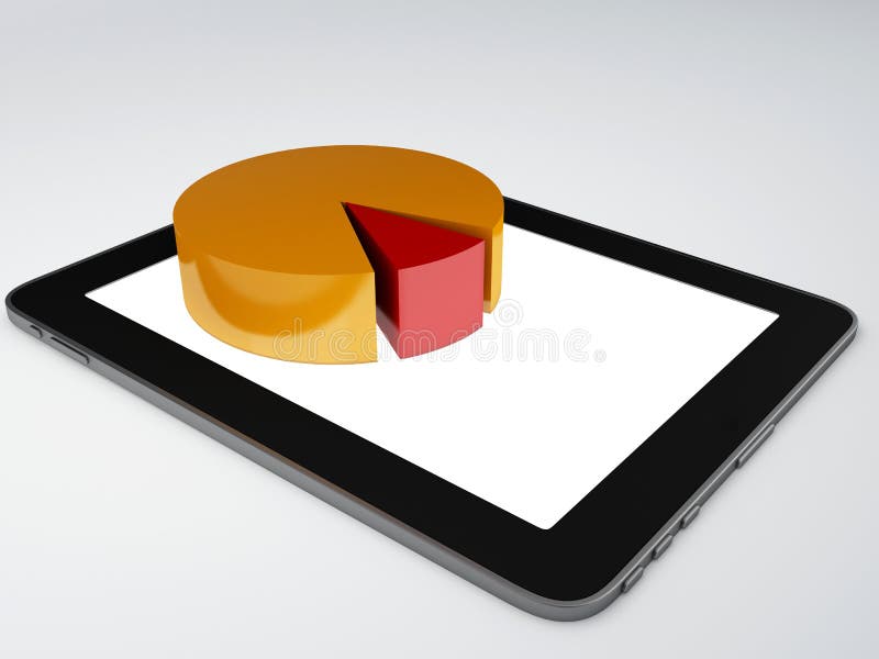 Tablet Pc and Business Graph on the Screen Stock Illustration ...