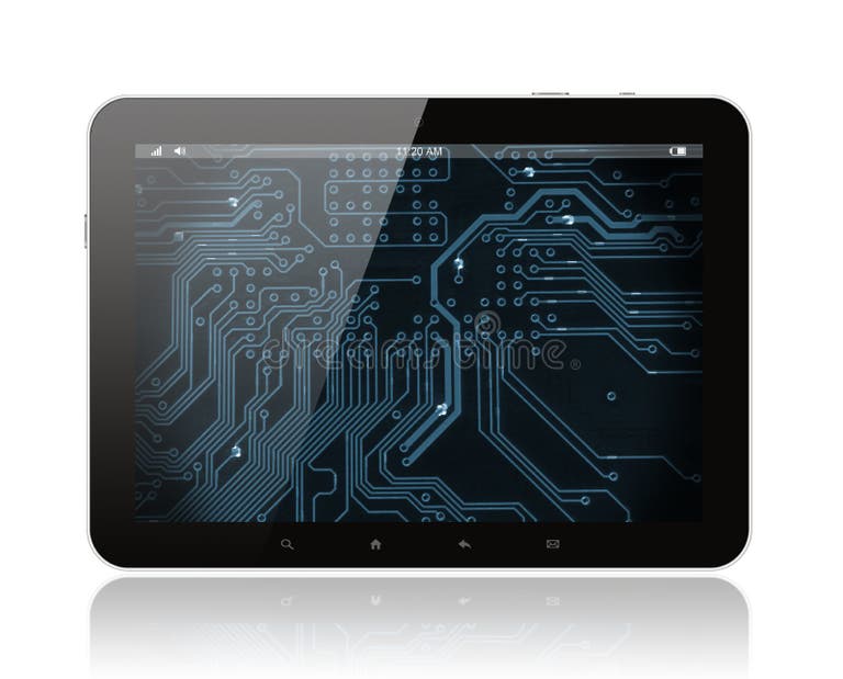 Tablet PC with Circuit Board Stock Illustration - Illustration of ...