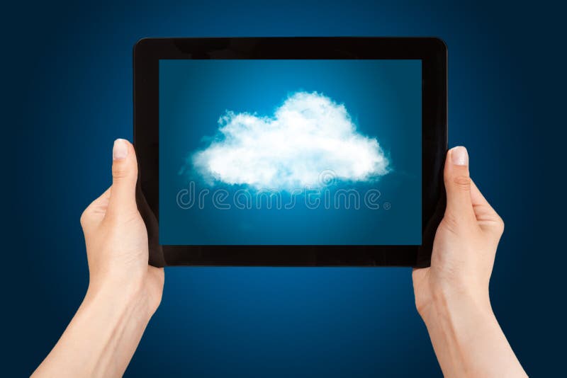 IPad with Cloud -- Cloud Computing! Stock Image - Image of cloud ...