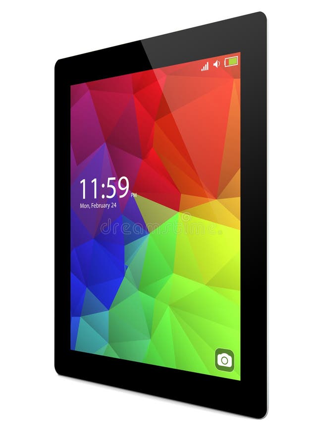 Tablet Pc with Colorful Interface Stock Illustration - Illustration of ...