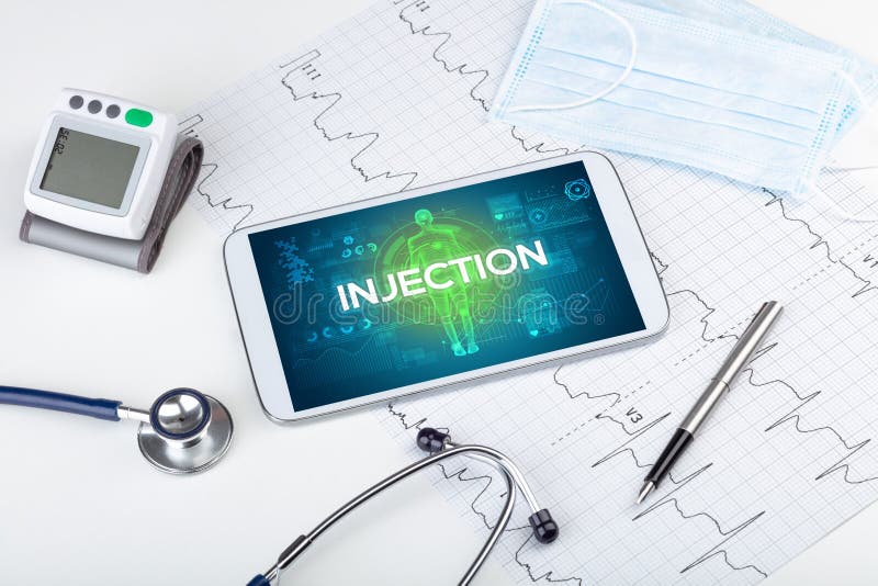 Tablet pc and doctor tools stock illustration. Illustration of ...