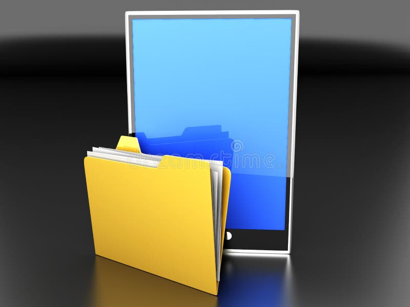 Tablet PC Folder stock illustration. Illustration of flat - 25678497