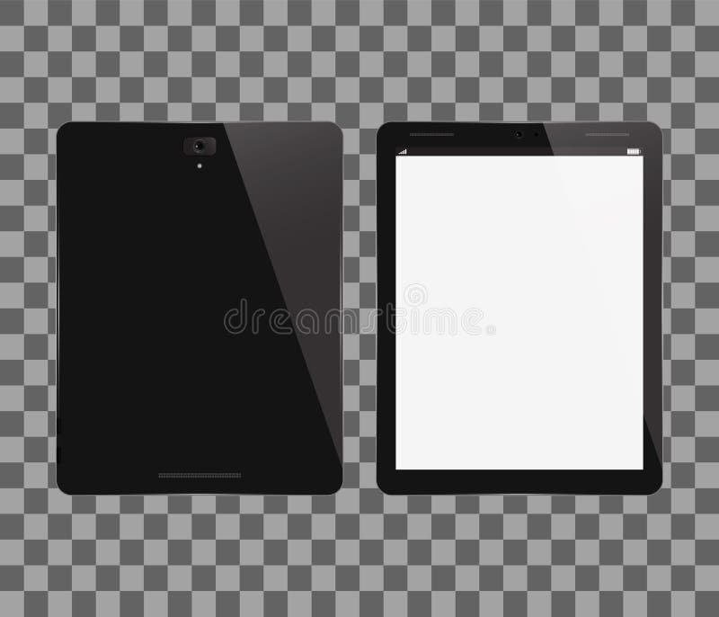 Tablet PC Front and Back View Stock Vector - Illustration of frame ...
