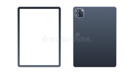 Tablet Pc Front and Back View and Technology Flat Vector. Stock Vector ...
