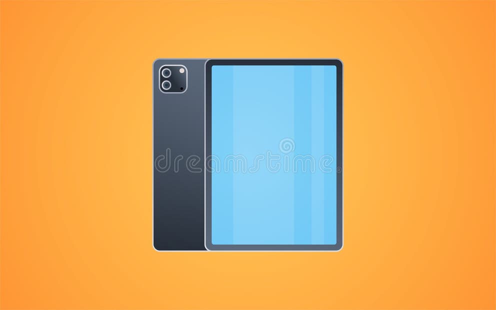 Tablet Pc Front and Back View. Stock Vector - Illustration of digital ...