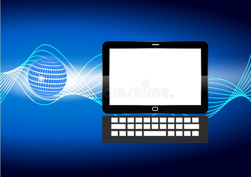 Tablet PC, Globe and Graphics. the Concept of Mobile Communication ...