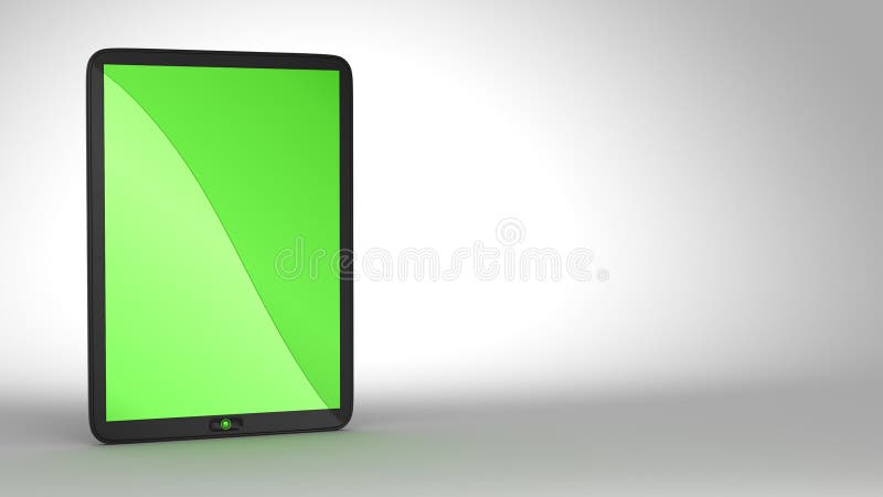 Tablet PC with Green Colored Screen Stock Illustration - Illustration ...