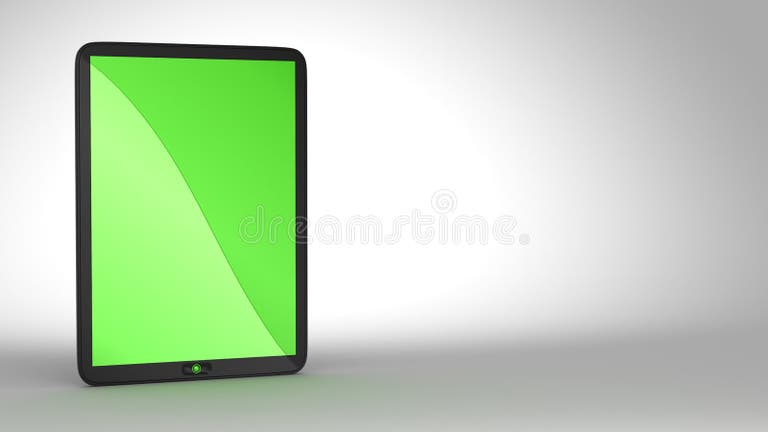 Tablet PC with Green Colored Screen Stock Illustration - Illustration ...