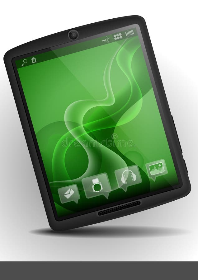 Tablet Pc with Green Wallpaper. Stock Illustration - Illustration of ...