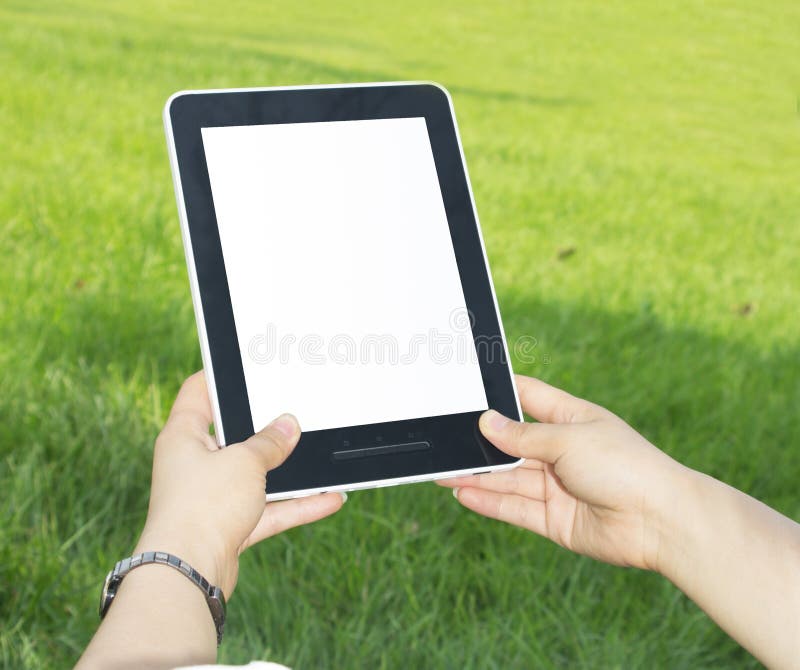 Hand Tablet PC stock photo. Image of person, screen, hand - 29023362