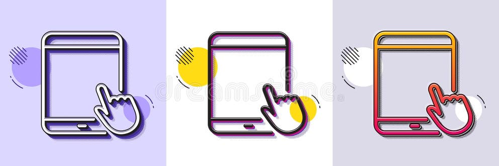 Tablet PC Icon. Mobile Device Sign. Halftone Dotted Pattern. Vector ...