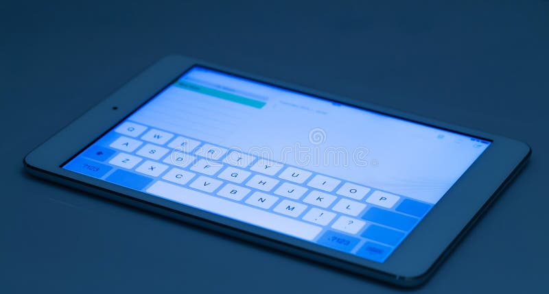 Tablet pc keyboard stock image. Image of message, education - 56371455