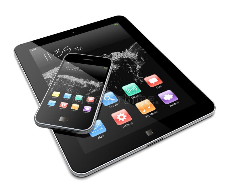 Tablet with wave stock vector. Illustration of internet - 22793316