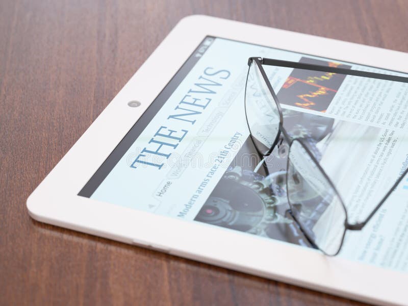 Tablet PC with Newspaper App Stock Photo - Image of newspaper, business ...