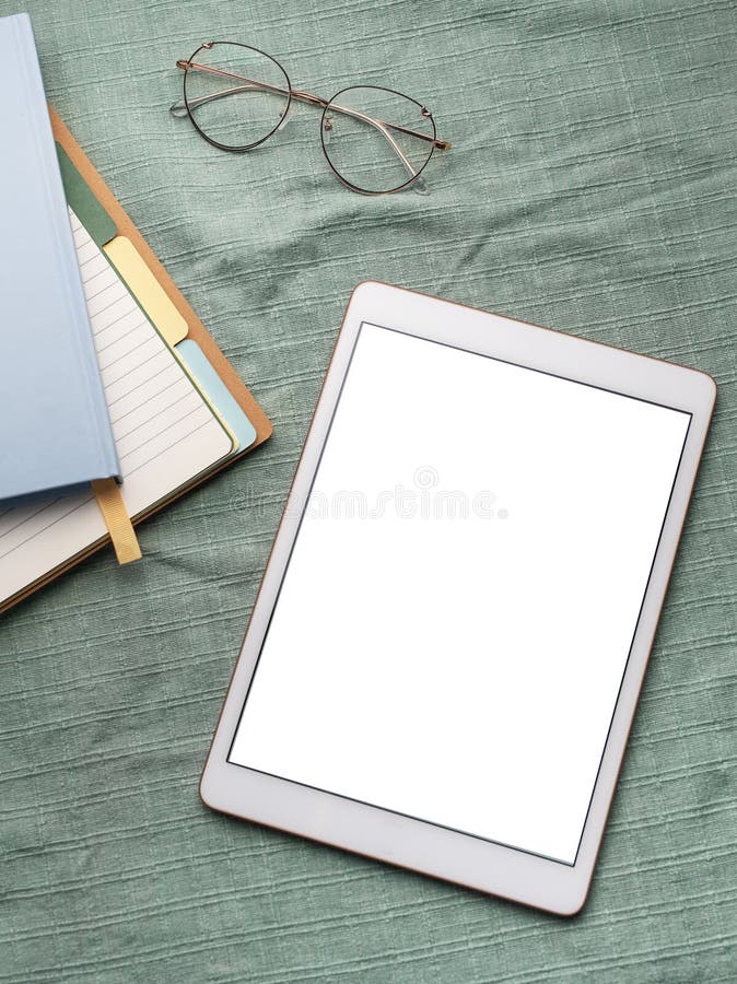 Tablet Pc and Notebooks on the Office Desk Stock Image - Image of ...